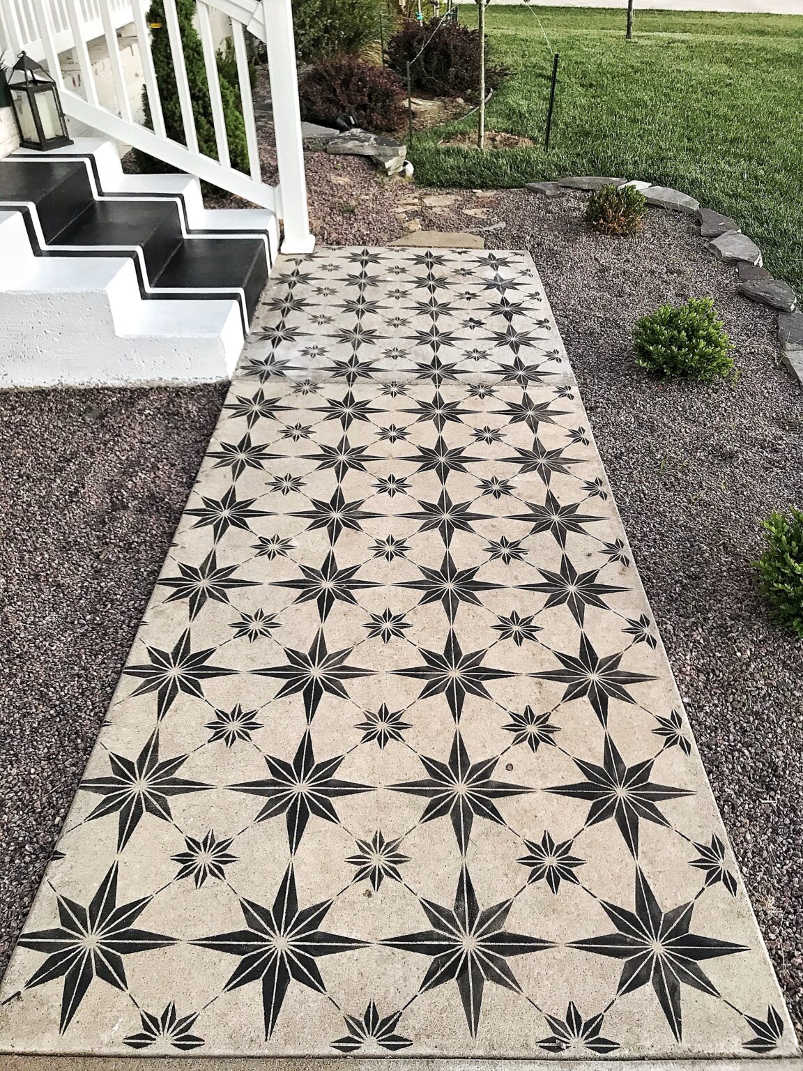 Stenciled Sidewalk Curb Appeal - Berry Berry Quite Contrary