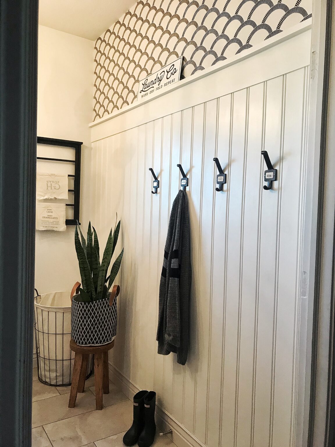 Tempar Wallpaper in Laundry Room - Berry Berry Quite Contrary