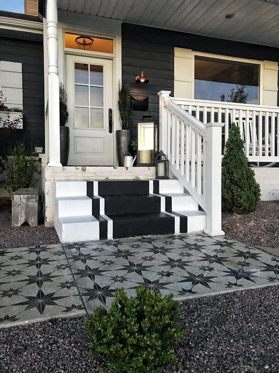 Stenciled Sidewalk Curb Appeal - Berry Berry Quite Contrary