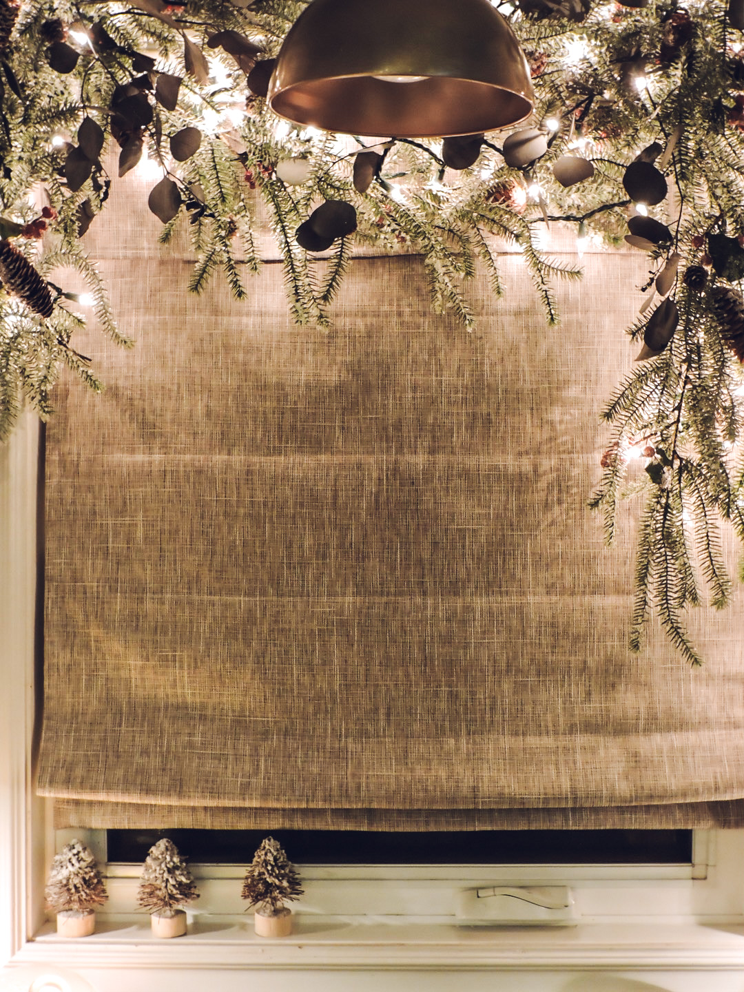 Christmas Garland Idea Over Kitchen Window - Berry Berry Quite Contrary