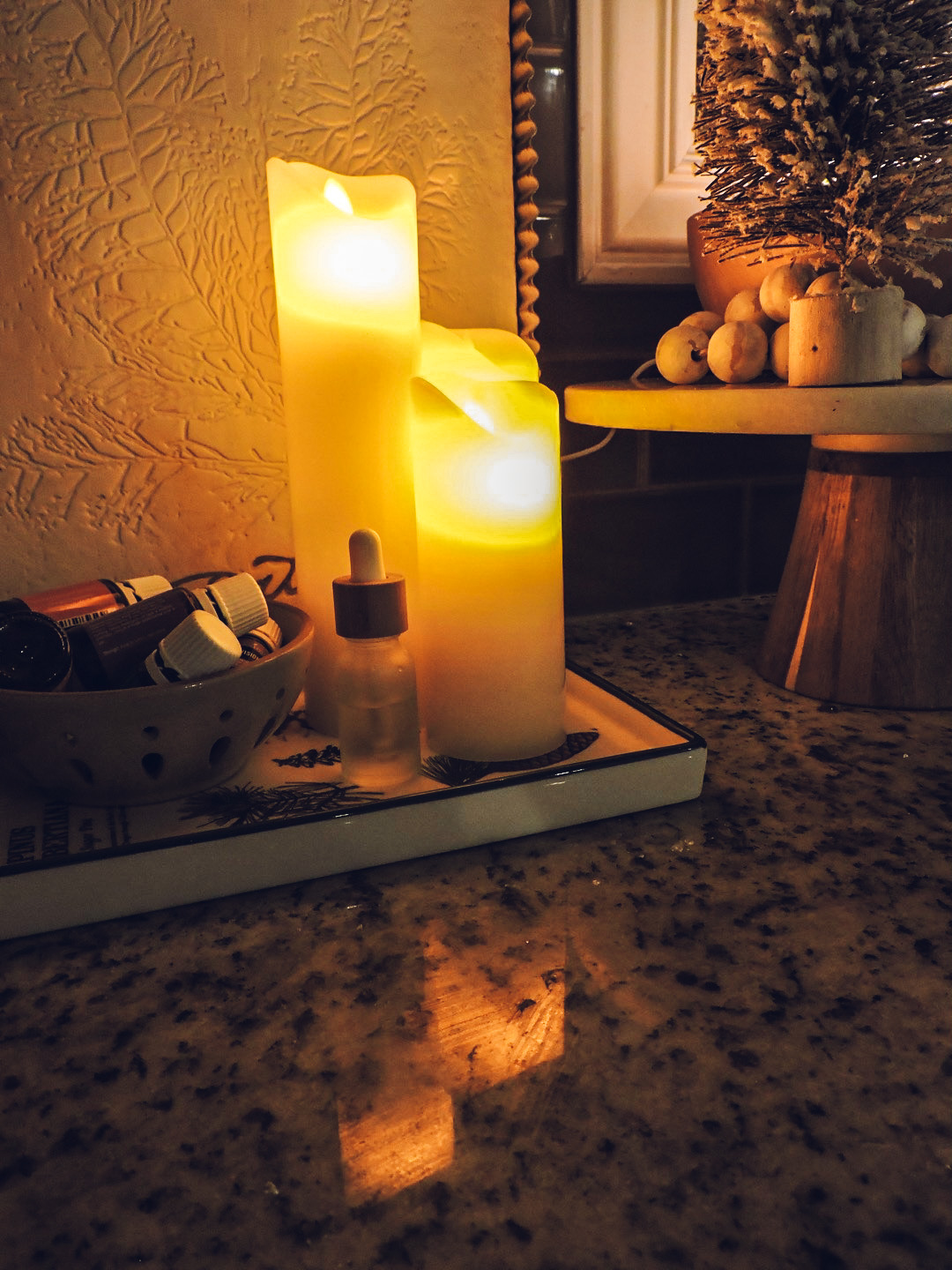 Christmas Garland Idea Over Kitchen Window - Berry Berry Quite Contrary