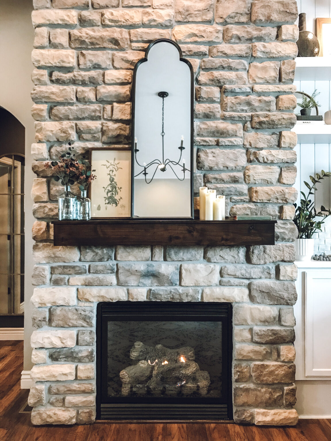 Stone Fireplace Mantle Refresh - Berry Berry Quite Contrary