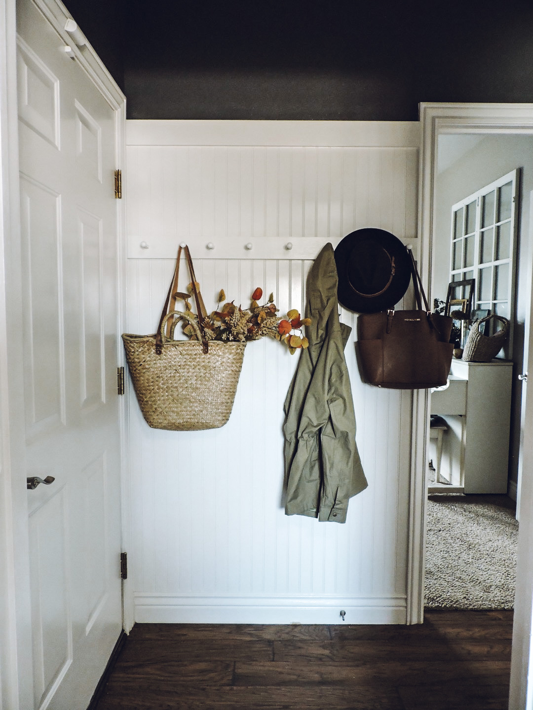 DIY Peg Rail in Hallway - Berry Berry Quite Contrary