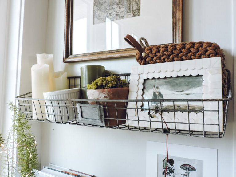 Wire Floating Shelf in Kitchen & Simple Fall Touches - Berry Berry ...