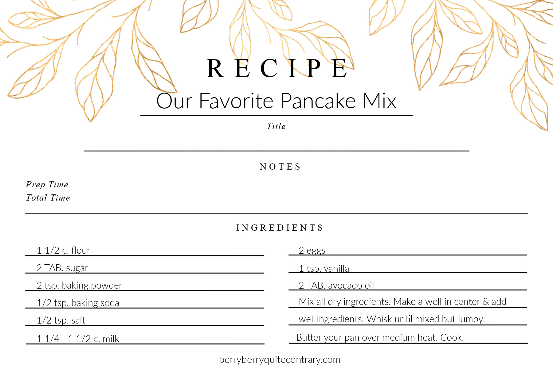 Our Favorite Homemade Pancake Mix - Berry Berry Quite Contrary