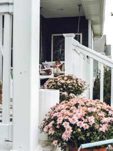Fall Porch – Salmon Colored Mums & A Plethora Of Pink Pumpkins - Berry ...
