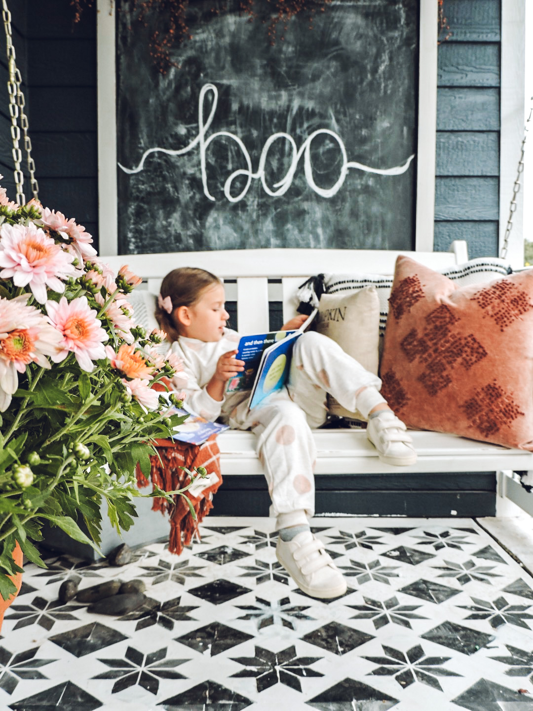 Fall Porch – Salmon Colored Mums & A Plethora Of Pink Pumpkins - Berry ...
